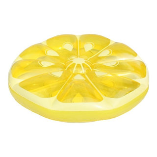 49" Inflatable Yellow Lemon Fruit Slice Swimming Pool Island Lounger ...