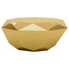 Diamond Coffee Table Gold, Geomtric Shaped Gem Cocktail Table ...