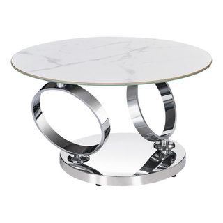 Motion Coffee Table With Ceramic Top and Stainless Steel Base ...
