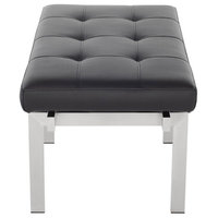 Louve Bench Small In Brushed Stainless Steel - Contemporary ...