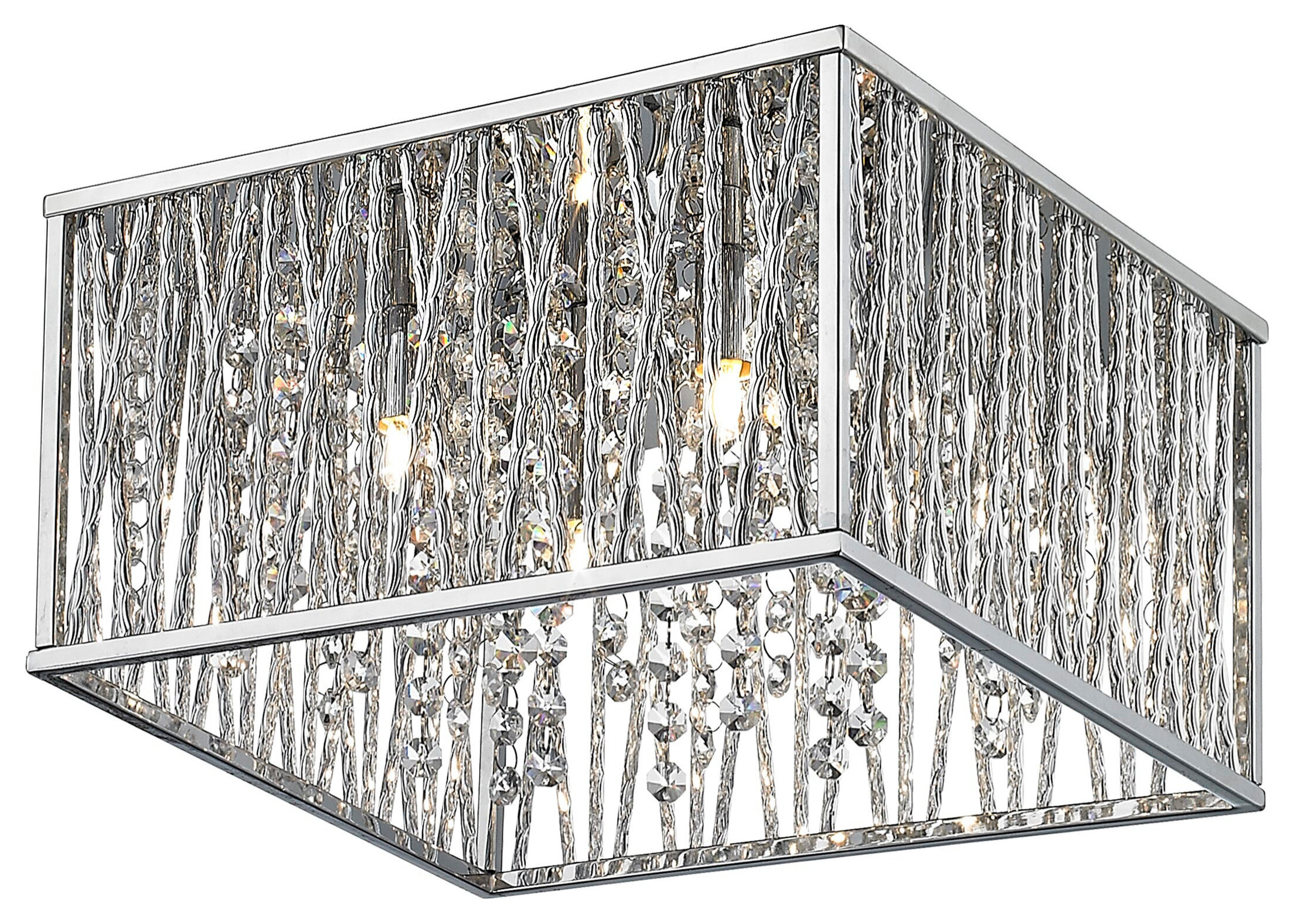 Terra 4-Light Flush Mount Ceiling Light In Chrome, 11.810 ...