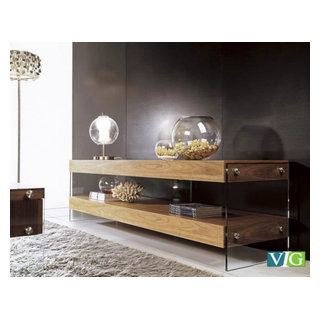 Atalanta Modern Walnut Floating Tv Stand - Contemporary - Entertainment ...