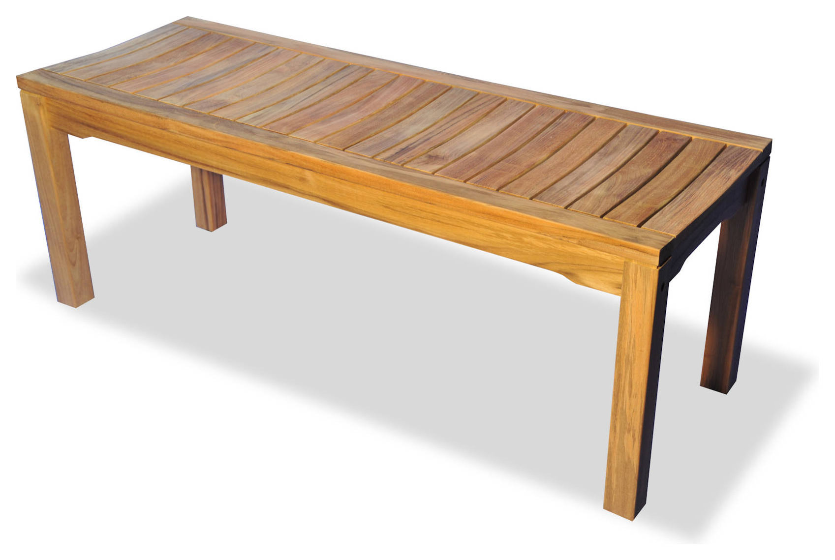 Teak Backless Bench Rosemont, 48" - Transitional - Outdoor Benches - by ...
