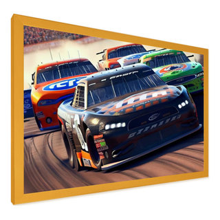 Stock Car Racing Last Lap III Framed Print, 40x30 - Contemporary ...