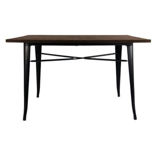 Aron Living Tolix Dining Table Rectangle Wooden Top - Industrial ...