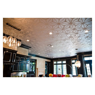 Custom Stenciled Ceilings with Metallic Plaster Walls - Eclectic ...