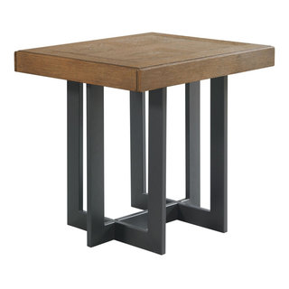 Eden 22" Wide End Table With Metal Base, Rustic Dune - Industrial ...