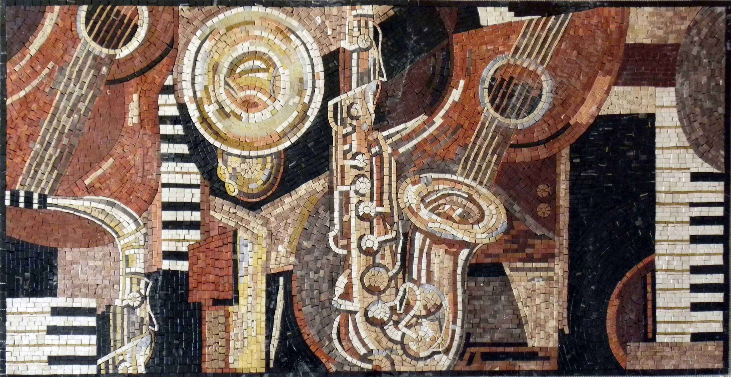 Mosaic Marble Designs, Musical Instruments, 35" x31" - Contemporary ...