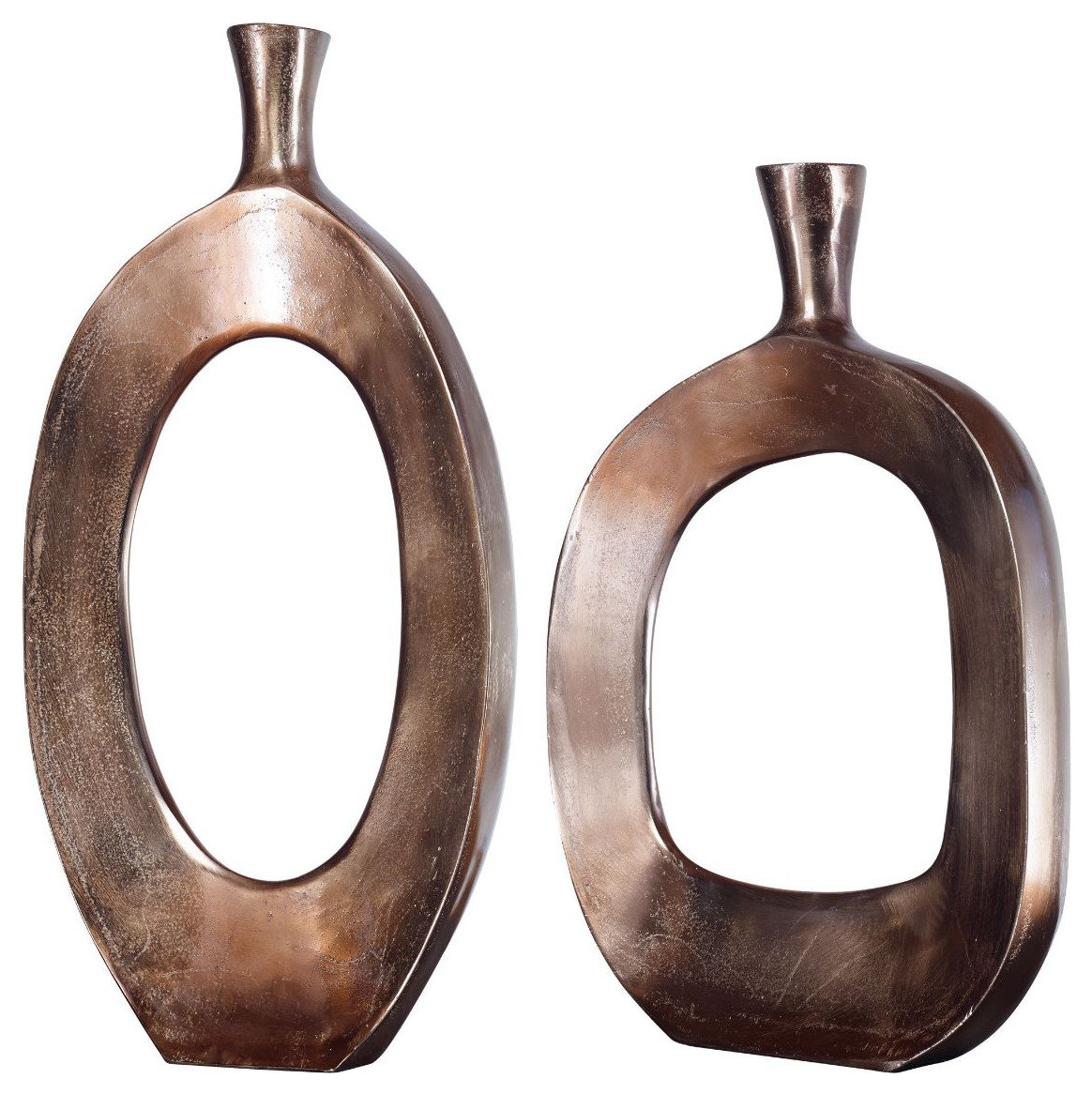 Uttermost Kyler Textured Bronze Vases Set of 2 - Contemporary - Vases ...