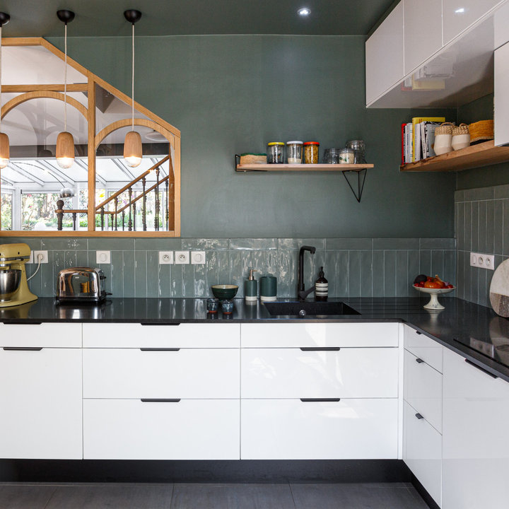 75 photos et idées déco de cuisines avec une crédence verte - Décembre ...