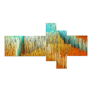 Macro Render Structure Yellow Orange, Multipanel Canvas Art Print, 60 ...