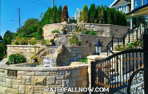 Custom Water Feature On Retaining Wall By WaterfallNow | Houzz Forum