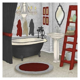 Red Bath Square II Poster Print by Elizabeth Medley - Item ...
