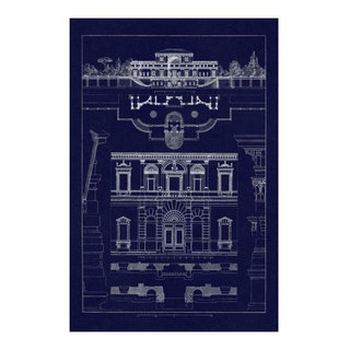 "Villa Sacchetti, Villa Papa Giulio at Rome (Blueprint)" Paper Art, 14 ...