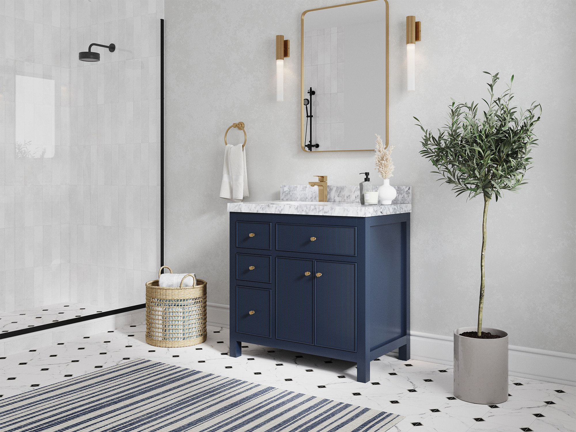 Willow Collection Sonoma 36 Left Offset Bath Vanity, 36" Left Offset ...