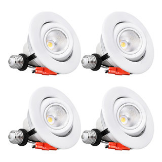 4 Pack 4" LED Gimbal Recessed Light Dimmable, ETL, 5000K Daylight ...