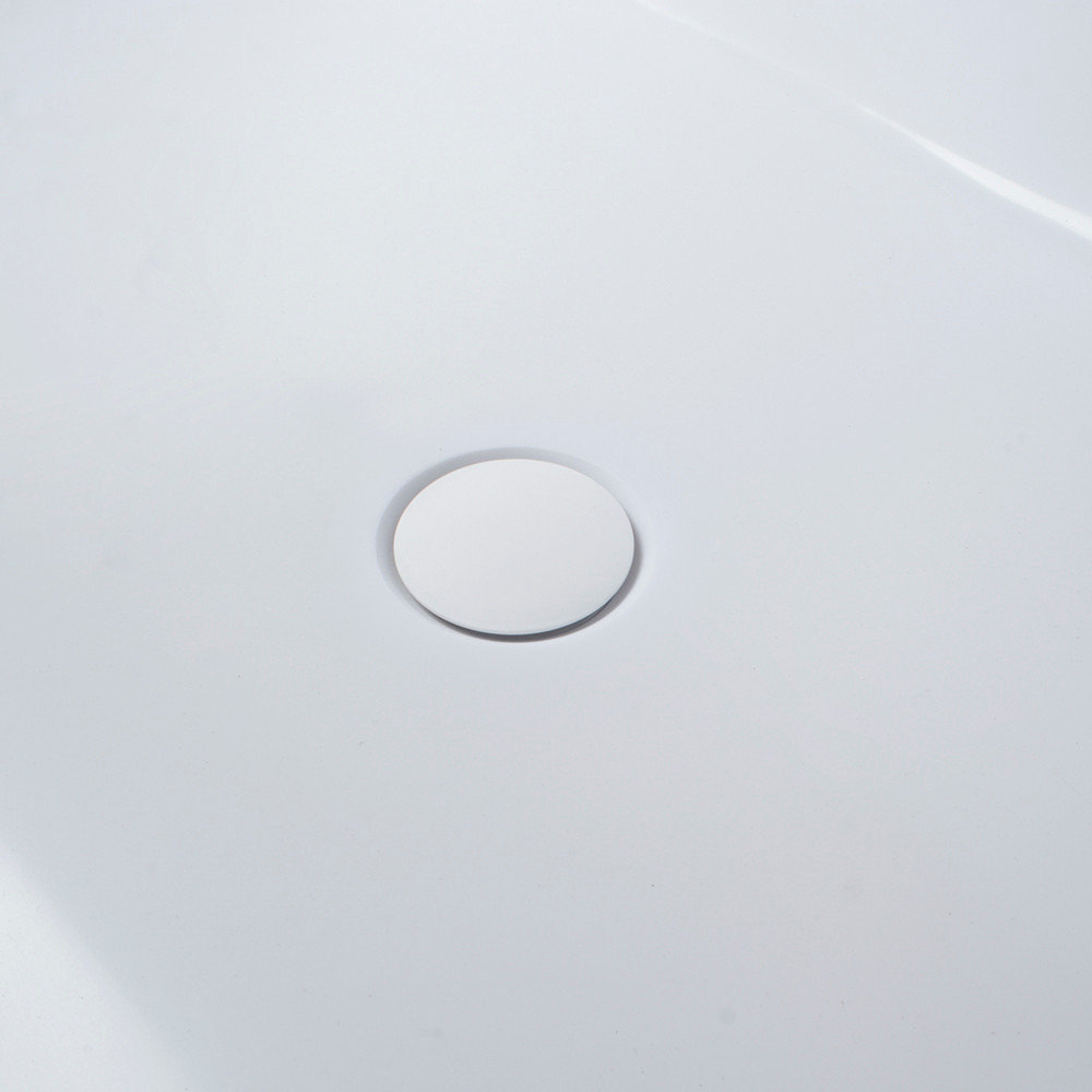 Freestanding solid surface glossy bathtub, overflow, pop-up drain ...