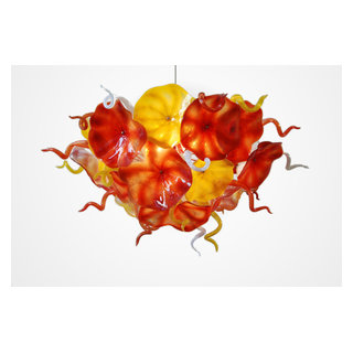 Hand Blown Glass Chandelier - Floreale Style 160 - Contemporary ...