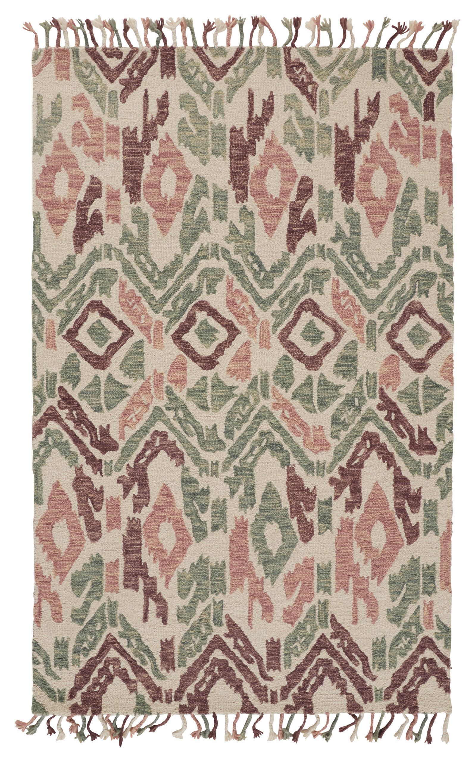 Feizy R8025PNK Remington Hand Tufted Pink / Green Area Rugs, 8' x 10 ...