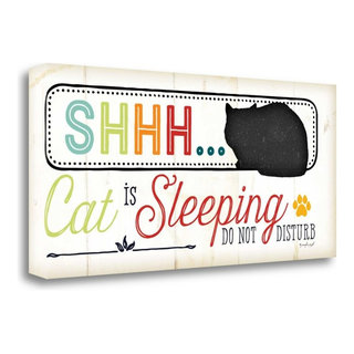 "Shhh Cat Is Sleeping - Color" By Jennifer Pugh, Giclee On Gallery Wrap ...