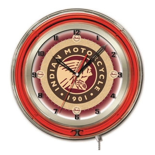 Indian Motorcycle 19" Neon Clock - Southwestern - Wall Clocks - by ...