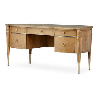 Michael Amini Villa Cherie Wood Desk - Caramel - Mediterranean - Desks ...