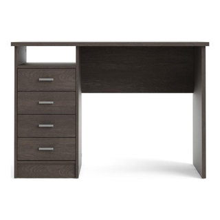 Warner Desk with 4 Drawers, Dark Chocolate - Transitional - Desks And ...