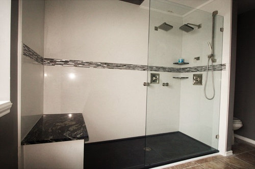 Seperate Shower & Tub Become LARGE Walk In Shower Conversion