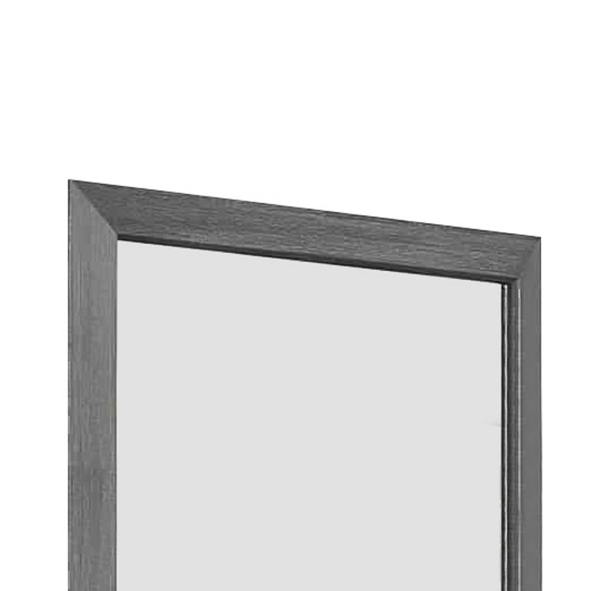 Benzara BM220034 Transitional Wooden Frame Mirror with Grain Details ...
