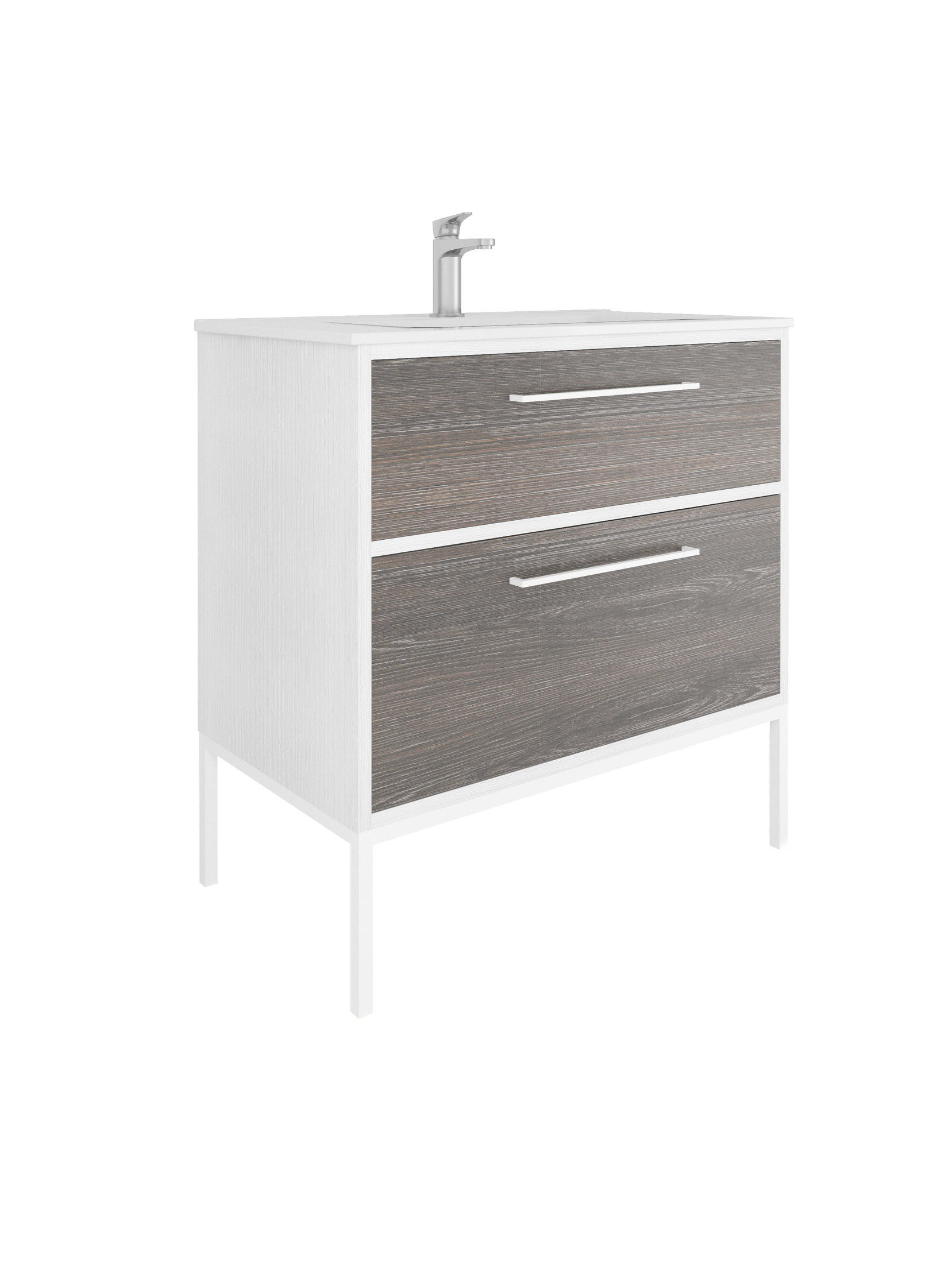 Chelsea Bathroom Vanity and Sink, 32" Charredand Legs - Contemporary ...