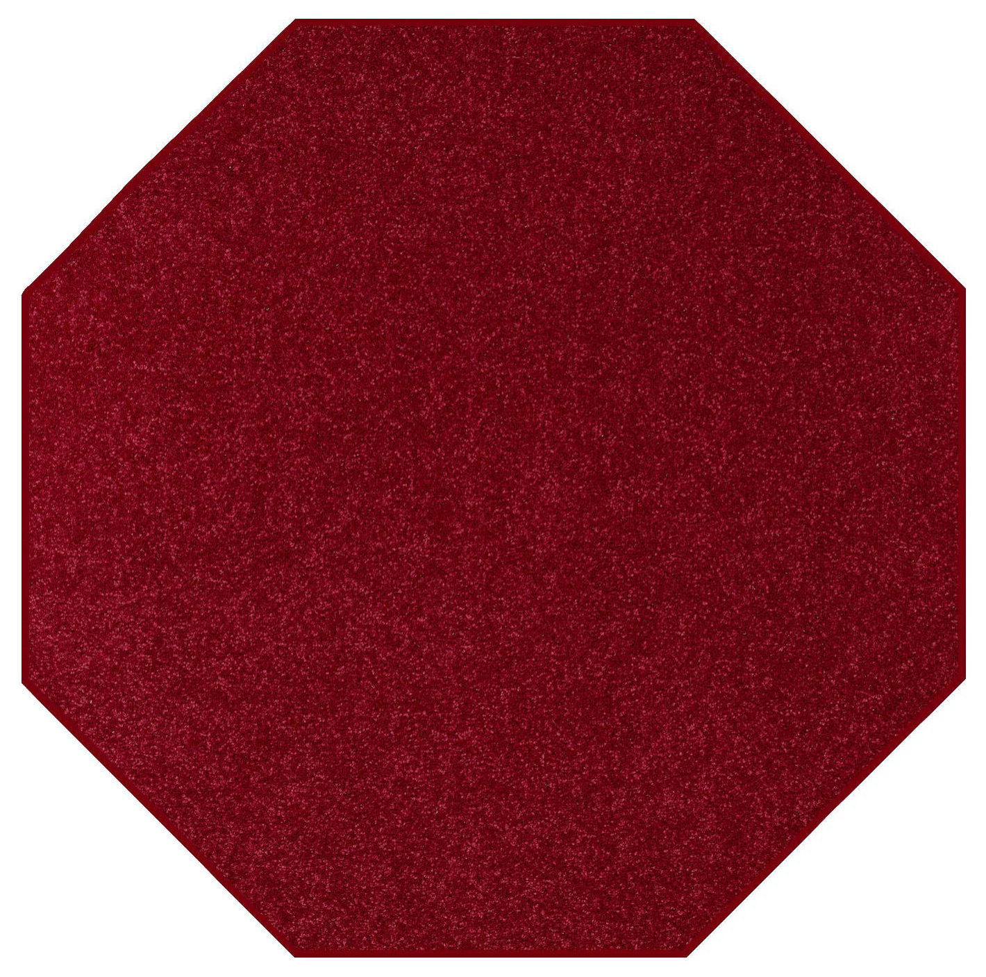 Color World Collection Way Solid Color Area Rugs, Burgundy, 4' Octagon ...