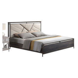 Willow Padded Insert Headboard Platform Bed, King - Industrial ...