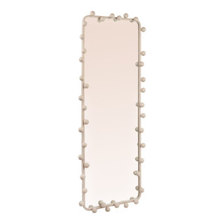 Metal Ball Framed Wall Mirror, Antique White - Contemporary - Floor ...