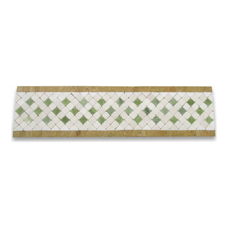Marble Mosaic Border Listello Insert Tile Inca Antique 3.25x12 Tumbled ...