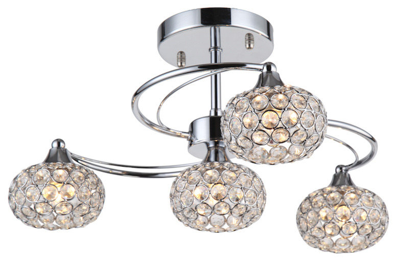 Kent 4 Light 19" Semi Flush Light - Contemporary - Flush-mount Ceiling ...