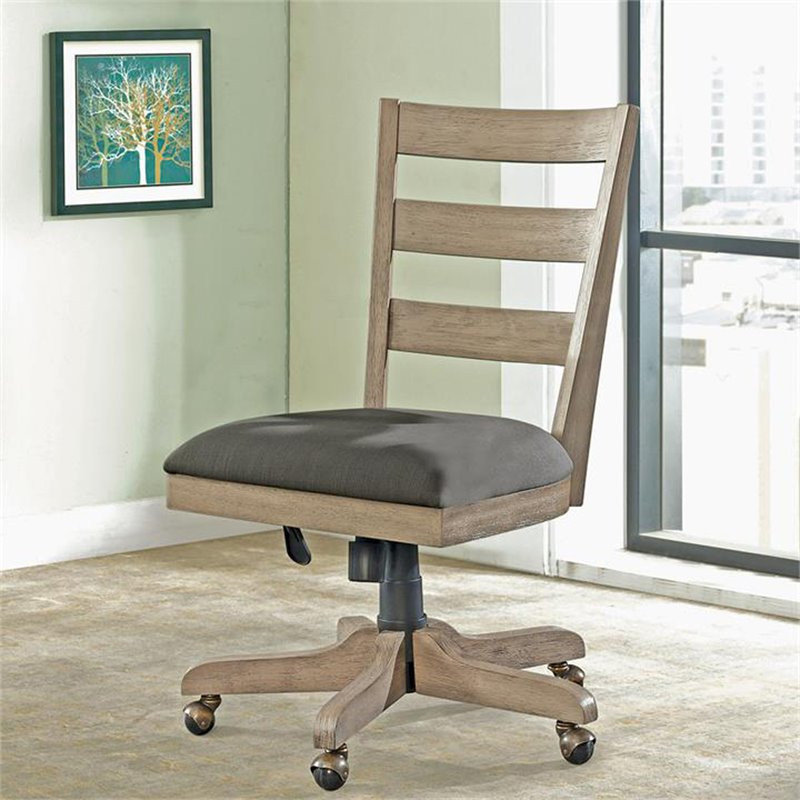 Riverside Furniture Perspectives Upholstered Wood Desk Chair in Natural ...