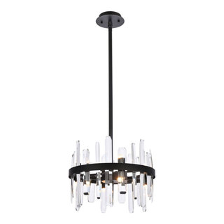 Elegant Lighting 2200D16BK Serena 16" Crystal Round Pendant ...