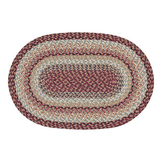 Burgundy Oval Braided Rug, 20"x30" - Contemporary - Area Rugs - by Uber ...
