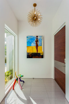 Decorating wall opposite entry door