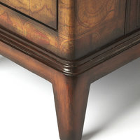 Old World Map Chairside Table - Traditional - Side Tables And End ...