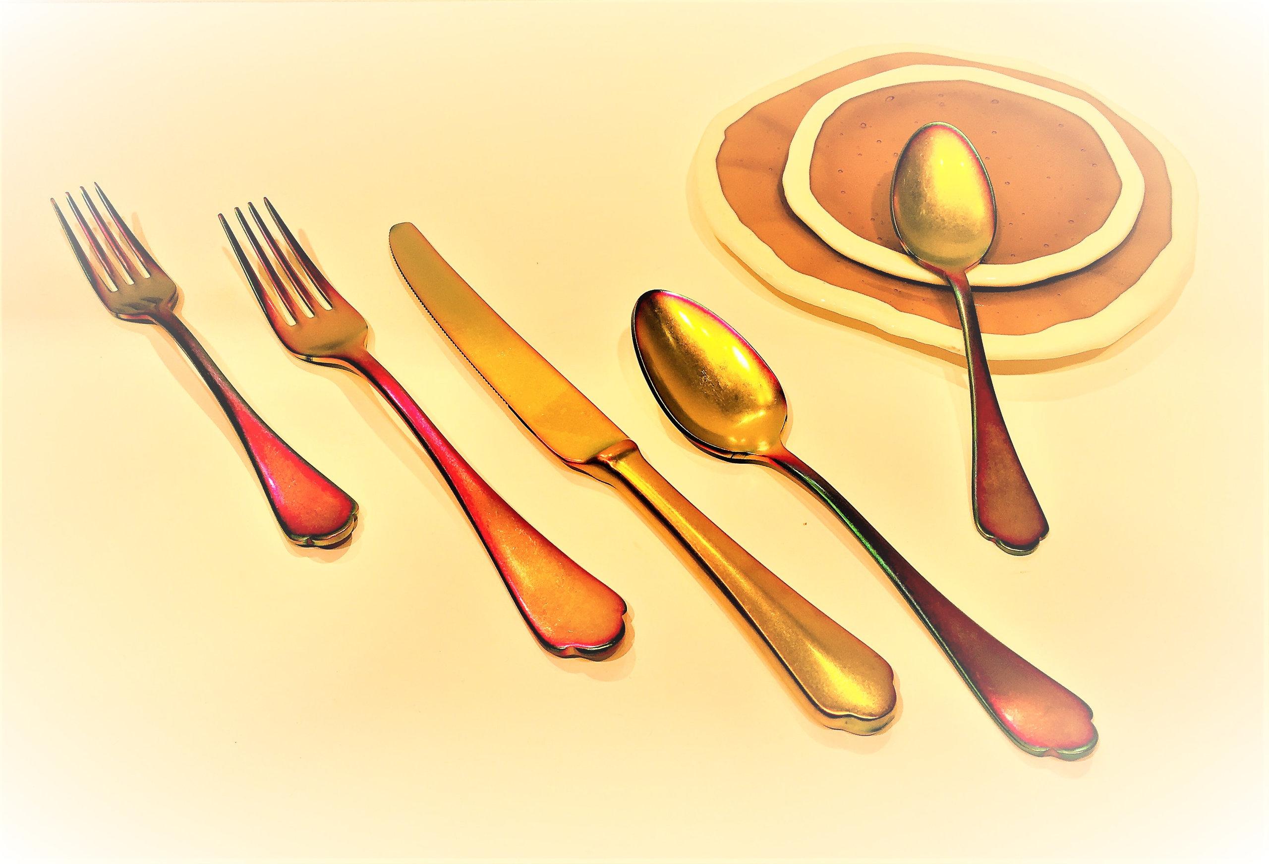 20-Pieces Set Dolce Vita Pewter Rainbow - Contemporary - Flatware And ...