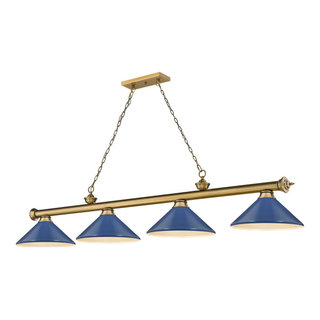 Cordon Four Light Billiard, Rubbed Brass - Contemporary - Pool Table ...