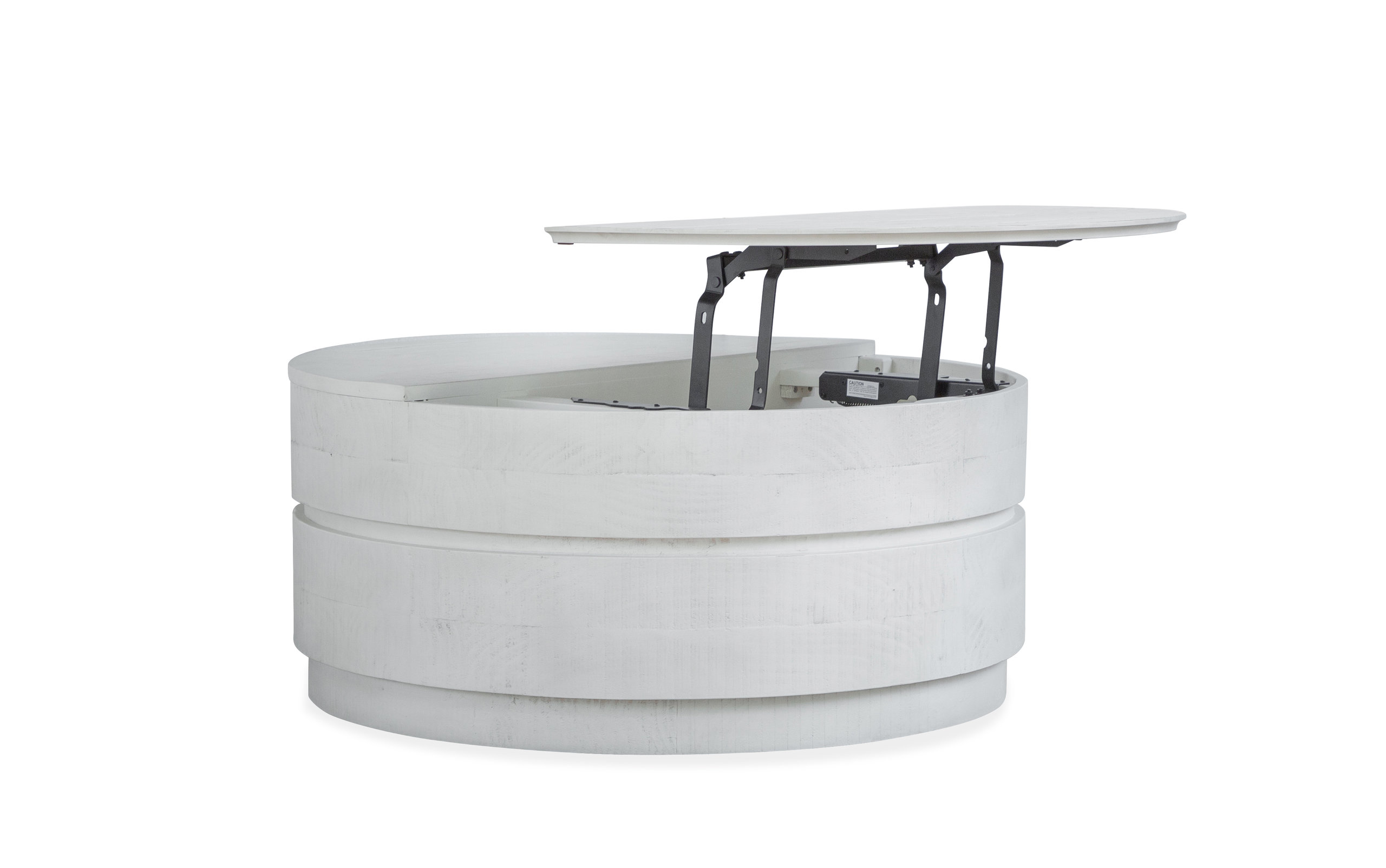 Round Lift Top Cocktail Table WithCasters - Farmhouse - Coffee Tables ...