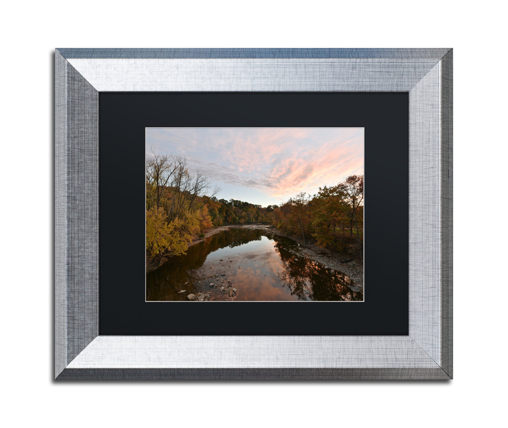 Kurt Shaffer 'Rocky River Autumn Sunset' Matted Framed Art, 11x14 ...