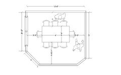 What size dining tables work well in a 12x12 dining room? Round, recta