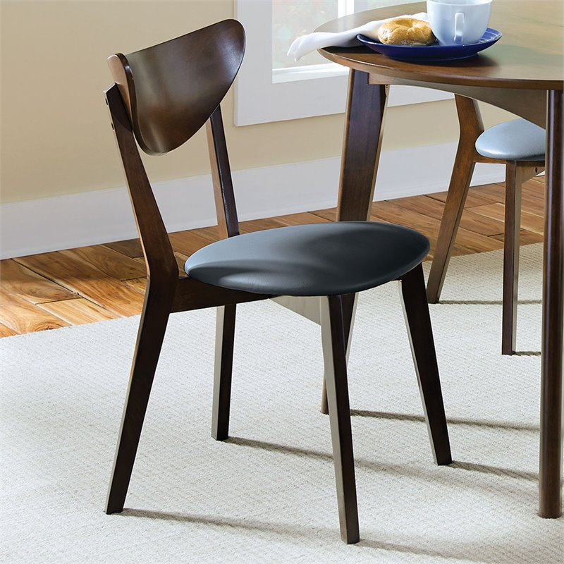 Coaster Malone Wood Dining Chairs with Padded Seat in Walnut ...