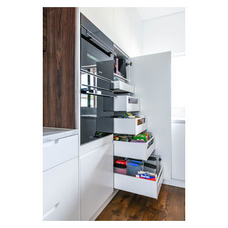 Finger pull drawers and stone benchtop - Modern - Kitchen - Sydney - by ...