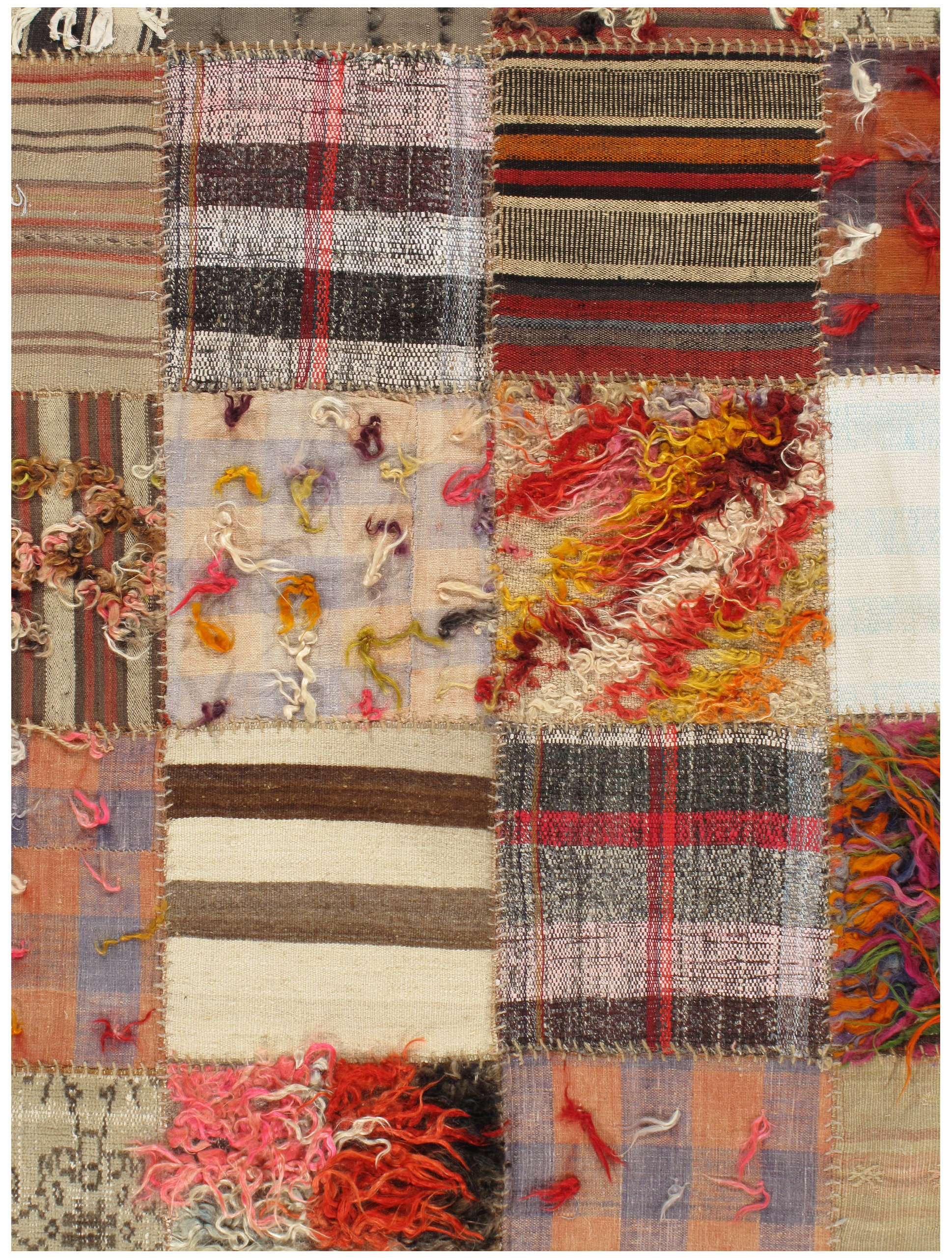 Consigned, Vintage Hi/Low Turkish Patchwork Rug, 6'10x10 ...