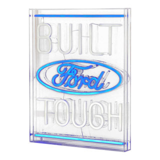 Licensed Ford Built Tough Acrylic LED Wall Decor Sign 16"x20 ...