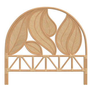 Palm Springs Rattan Headboard, Natural, Queen Size - Tropical ...